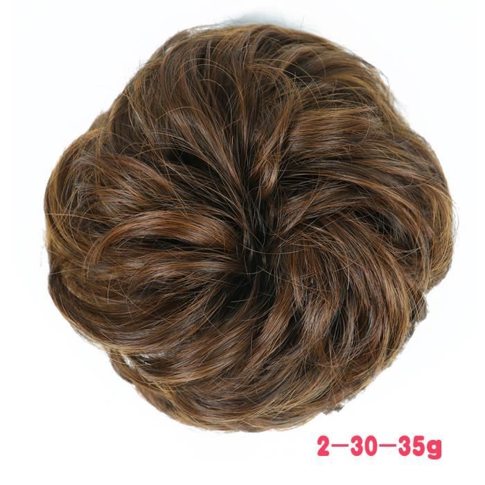 2-30-35g--MERISIHAIR Chignon Synthétique Bouclé, Faux Cheveux Naturels en Fibre de Haute ...