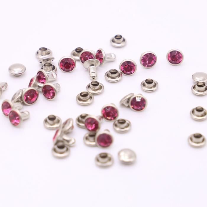 Rose red-30Pcs -Strass de 6mm,30 à 100 ensembles,couleur cristal ...