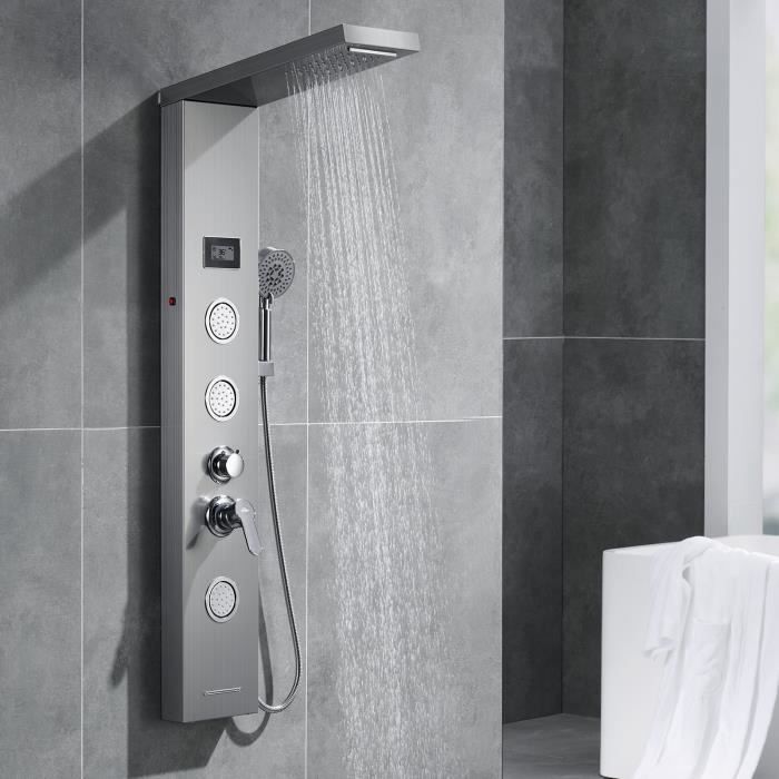 Auralum Colonne de Douche Hydromassage en Inox Panneau de Douche avec 5 ...