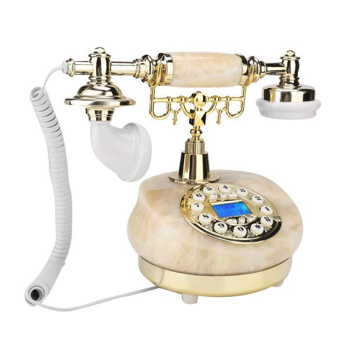 Téléphone de style antique, petit téléphone rétro filaire Jade ...