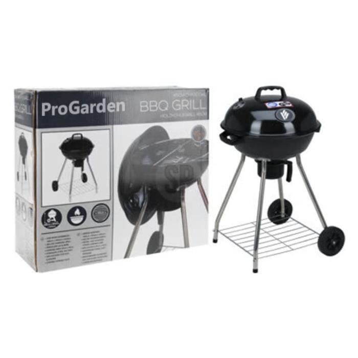ProGarden Barbecue sur roues 47 cm noir 445889 - Cdiscount Jardin