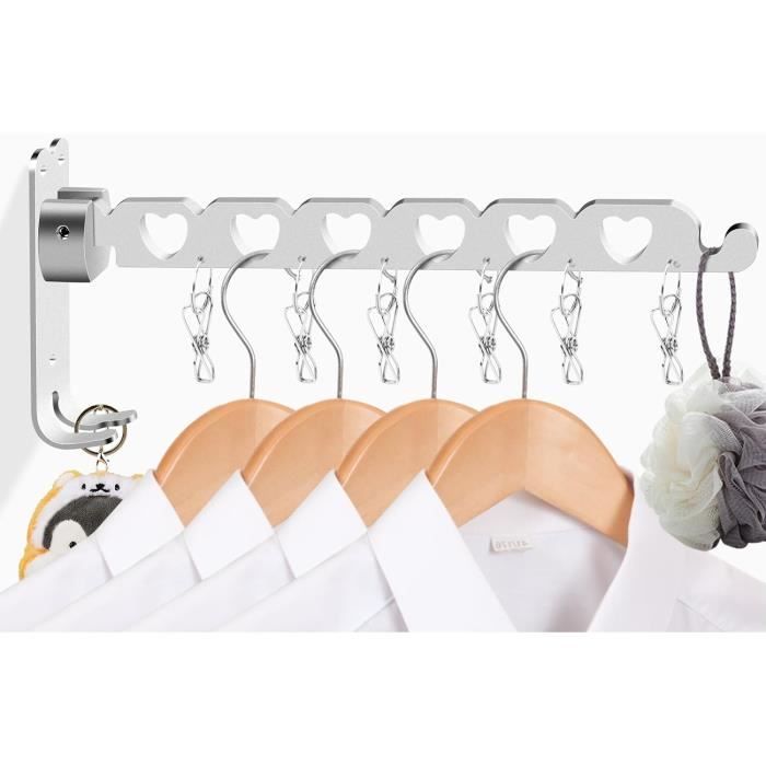 Porte Cintre Mural,Étendoir Mural,Séchoir À Linge Mural,Rotation 90 ...