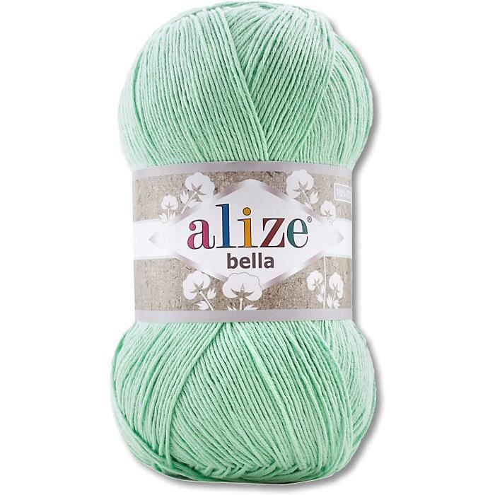 Alize Bella Pelote de coton à tricoter 100 g-360 m (266 – Vert d'eau ...