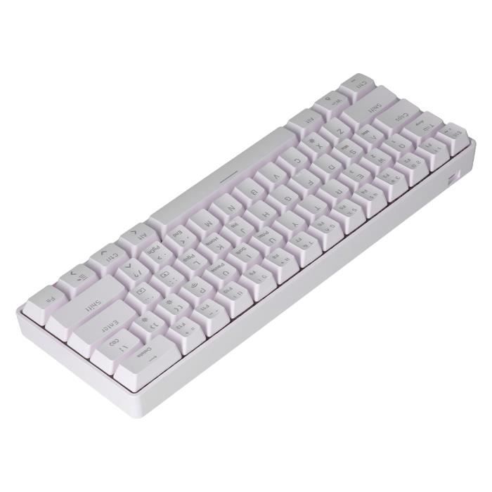 Tbest clavier USB Clavier sans fil 12 effets d'éclairage PBT 61 touches ...