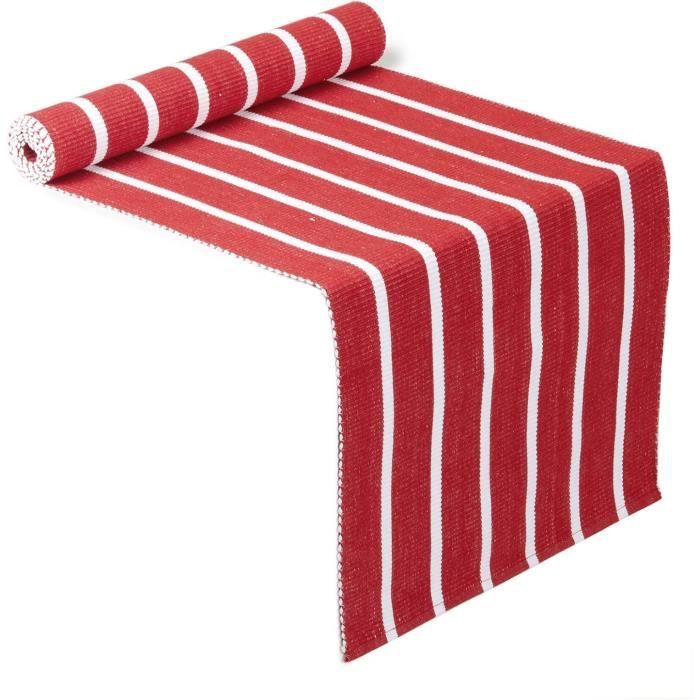 Chemin De Table Pour Salle À Manger 8 Seater | Rayons Rouges | Coton ...