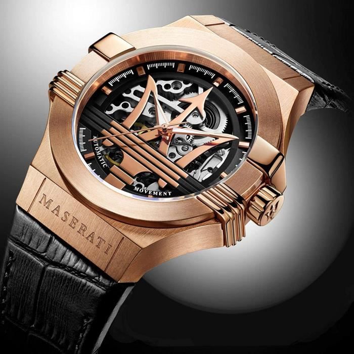 MONTRE HOMME MASERATI Automatique. R8821108039 Noir et or rose, - Achat ...