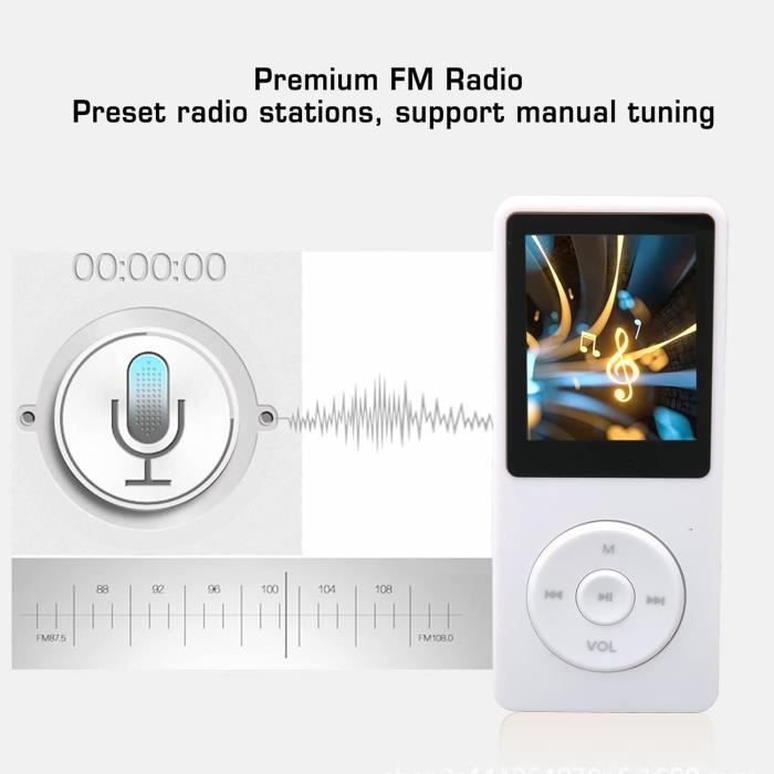 Lecteur Mp3 Mp4 8 Go, Lecteur De Musique Portable Avec Écran Tft Hd 1,8 ...