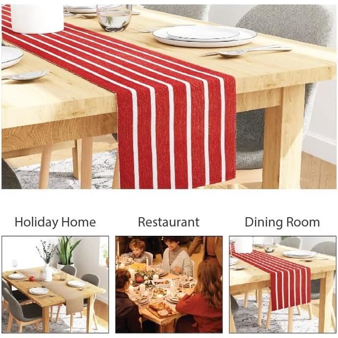 Chemin De Table Pour Salle À Manger 8 Seater | Rayons Rouges | Coton ...