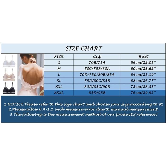 Soutien Gorge Dos Nu Bralette Dentelle Floral Col V Push Up Brassière ...