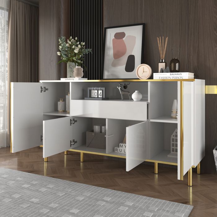 Buffet Blanc Laqu Led