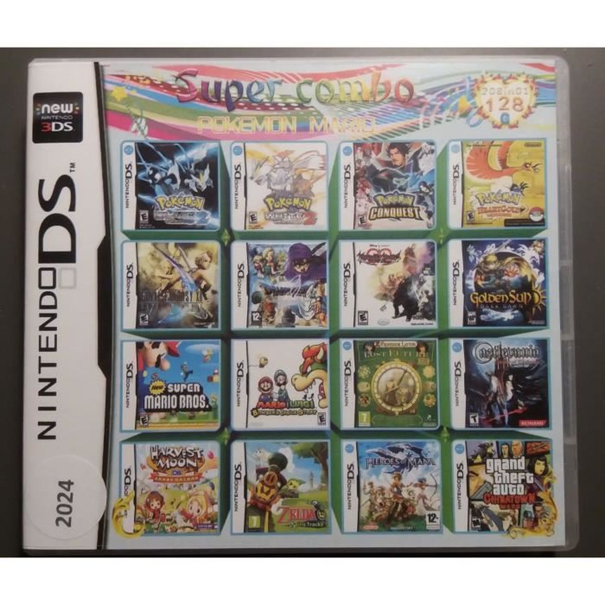 2024 208 Games in 1 NDS Game Pack Card Super Combo Cartridge for Nintendo DS 2DS 3DS New3DS XL ...