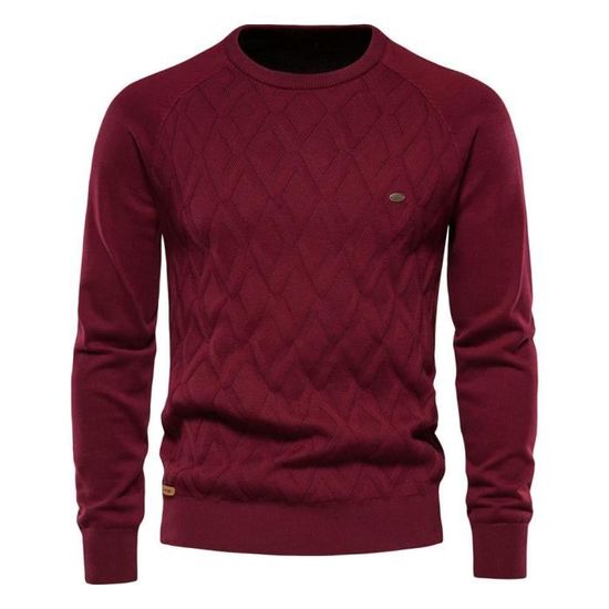 Pull Homme Chaud En Tricot Col Rond Pullover Sweater Manches Longues ...