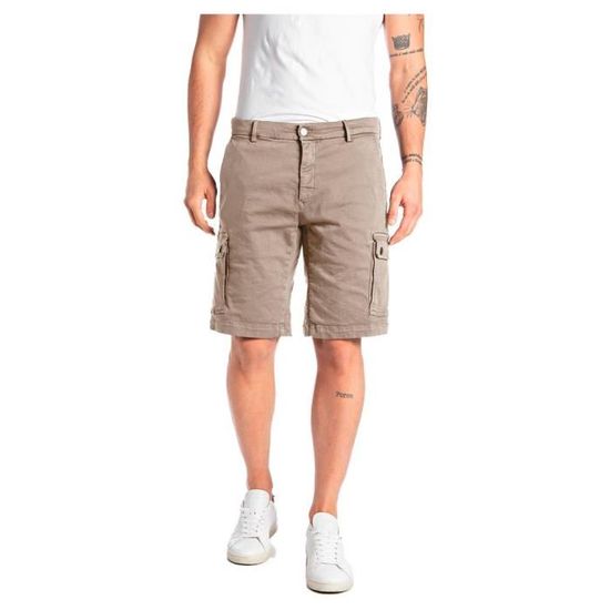 Replay Short Cargo Hyperflex Extensible pour Homme, Marron (Sand 020 ...