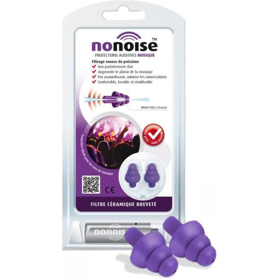 Nonoise Musique - Protection auditive pour concerts et festivals - Bouchons d'oreilles avec ...
