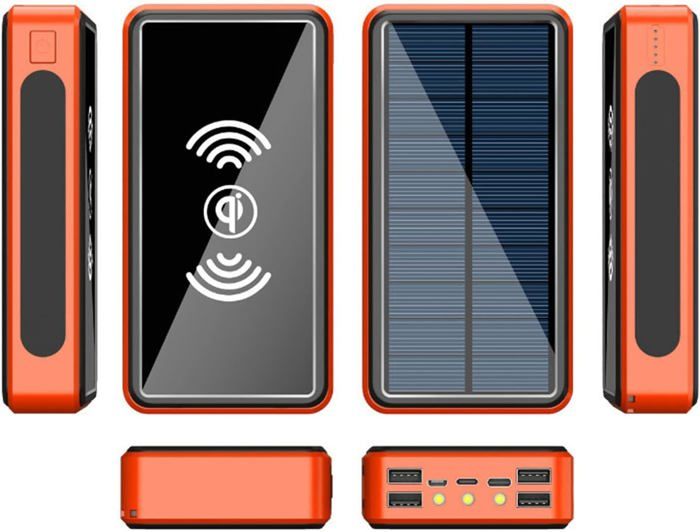 Orange Power Bank 100 000 mAh - Chargeur solaire sans fil avec 4 ...