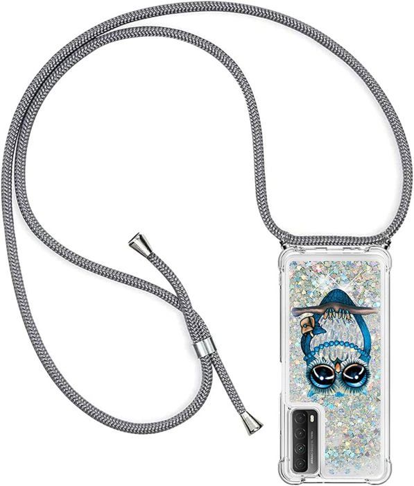Collier pour Huawei P Smart 2021 étui Silicone Glitter avec Strap ...