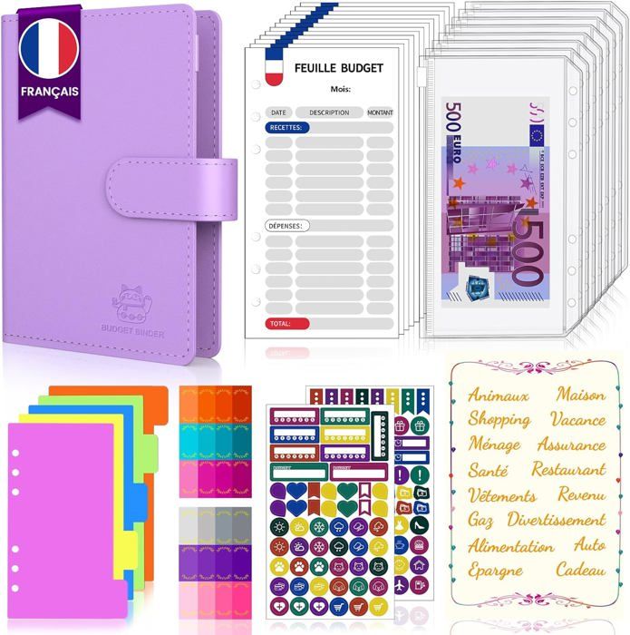 Classeur Budget Francais A6 Enveloppe, Conception Entièrement Française ...