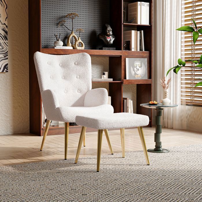 Fauteuil Scandinave LEWW avec repose-pied, Chaise de relaxation ...