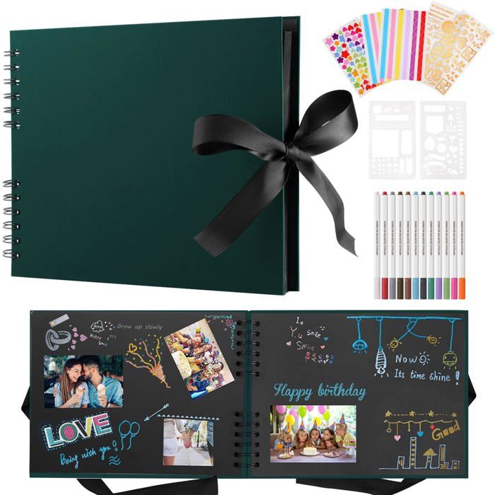 Album photo scrapbooking personnalisable - ZSONIX - 80 pages - Vert ...