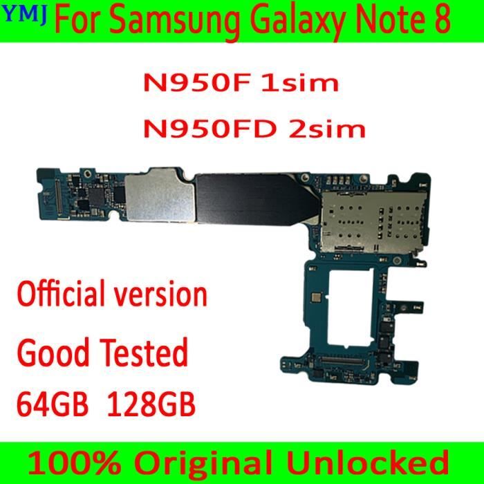 N950FD-64GB-2Sim-Carte mère originale débloquée pour Samsung Galaxy ...
