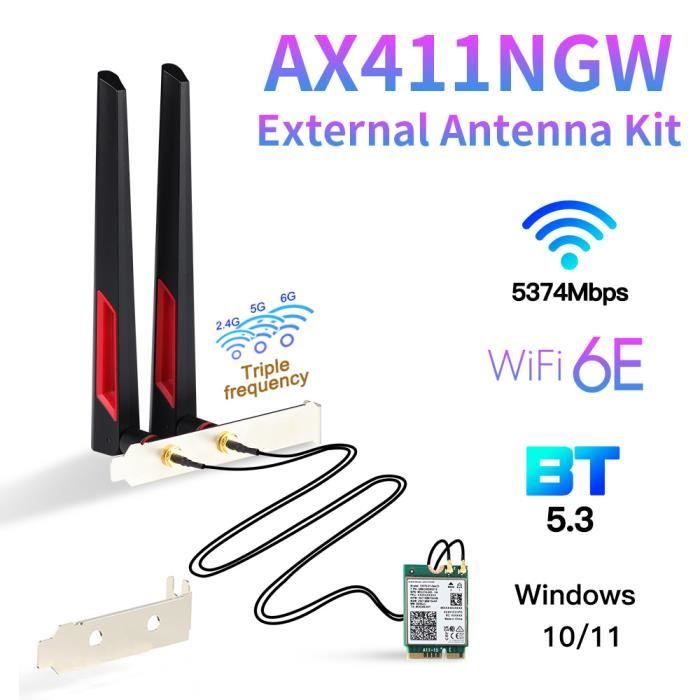 AX411 10DBI Antenne - Carte réseau sans fil Intel AX411 CNVio2 ...