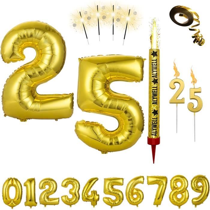 Ballon Chiffre Anniversaire-Ballon 25-Ballon Chiffre 25-Ballon 25 Ans ...