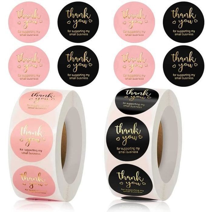 1000 Pièces Thank You Autocollant,Autocollants Etiquette Merci,Rouleau ...