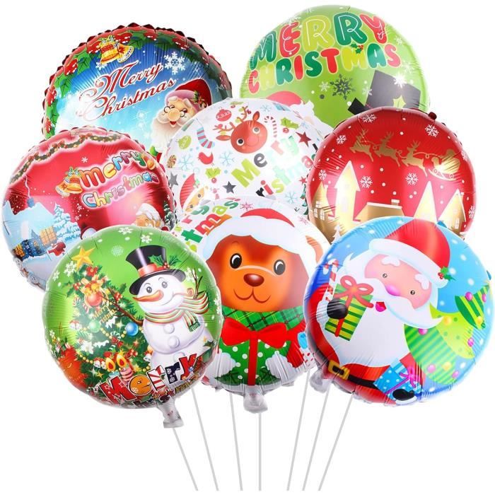Noël Ballons,8Pcs Ballon En Aluminium Ballon De Décoration Ballon D ...