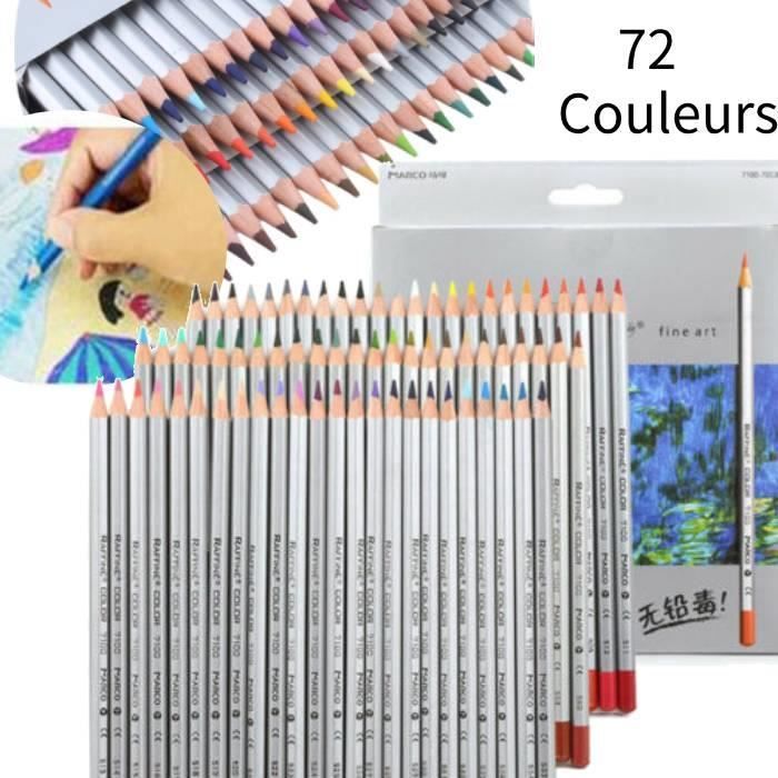 72 Crayons de dessin de croquis de dessin d'art de base de couleurs de ...