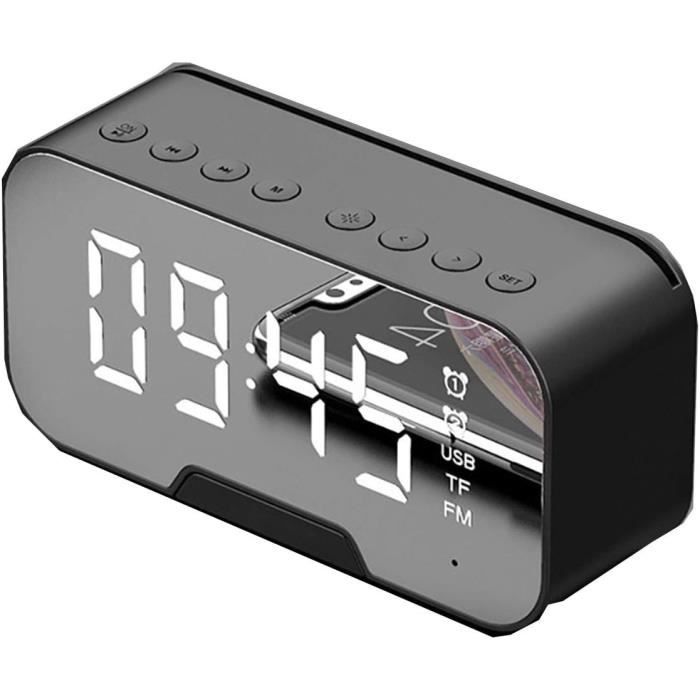 Miroir Multifonctionnel Réveil Bluetooth Haut-Parleur Avec Fm Radio ...