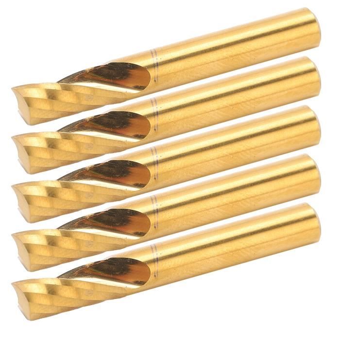 Fdit fraise en bout en acier à grande vitesse 5 pièces fraise simple ...