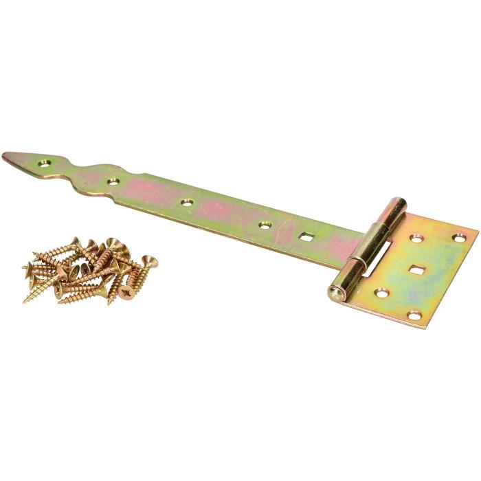 Charnière en T Décorative 250 mm Galvanisé Jaune - KOTARBAU ...