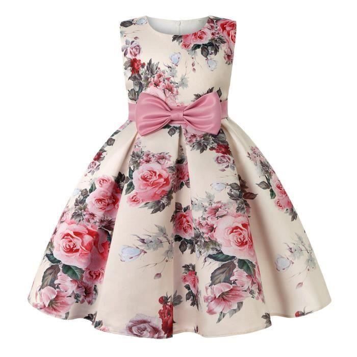 Robe Filles SansImprimé Princesse été Tenue Décontractée Rose ...
