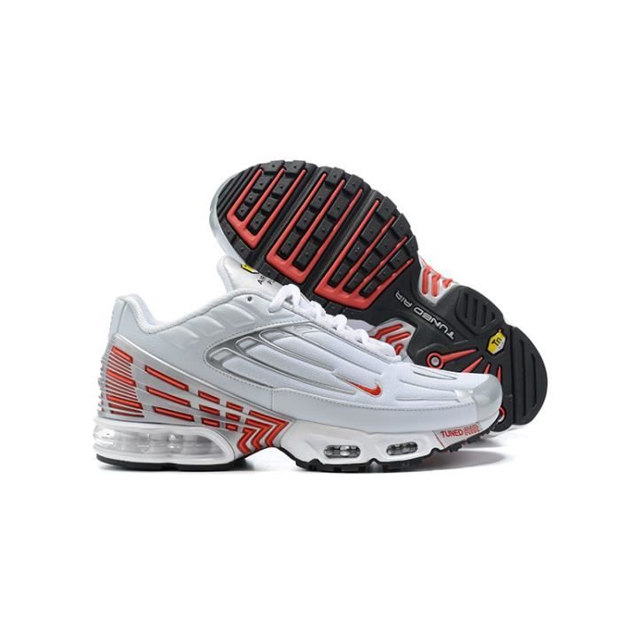 Sneakers - Nike - Air Max Plus TN - Blanc Rouge - Synthétique - Lacets ...