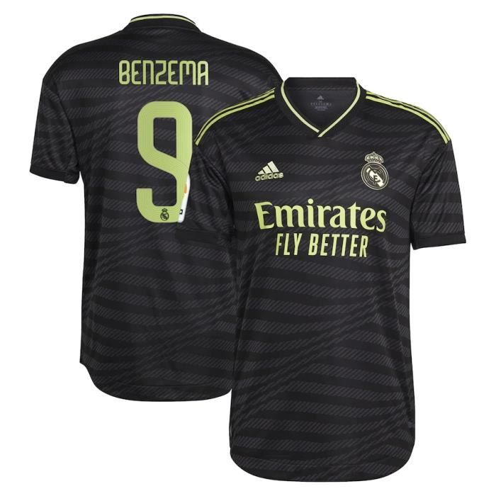 Maillot Authentique REAL MADRIDx Third 9 BENZEMA 2022 2023 Nouveau ...
