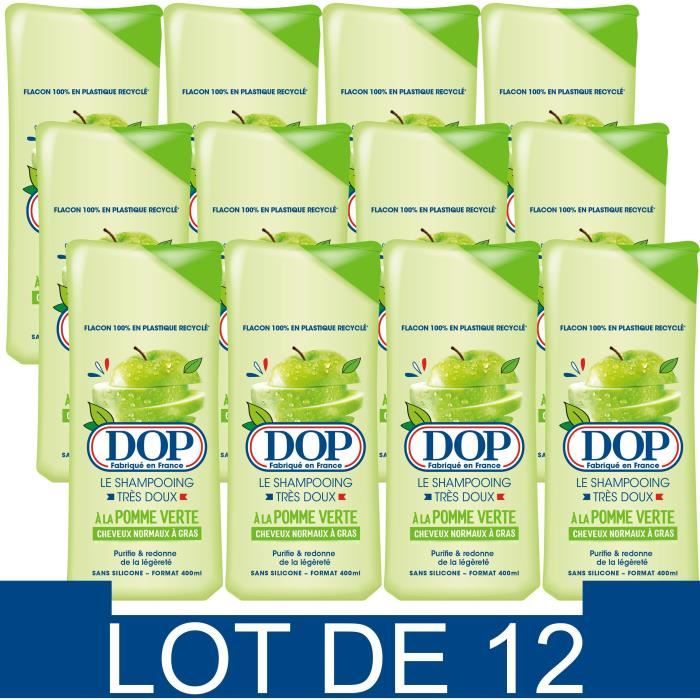 [LOT DE 12] Shampoing DOP Très Doux Pomme Verte (cheveux gras) - 400ml ...