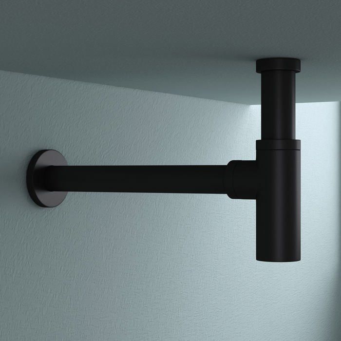 Siphon de lavabo design noir en laiton SO GOOD S05B - Norme DIN - Plage ...