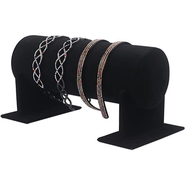 SUREH Présentoir à cheveux en velours doux noir avec fermoir à cheveux ...