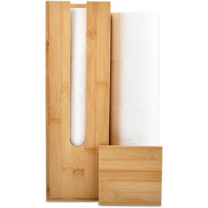 USENG Bambou Support de Papier Toilette pour 4 Rouleaux de Papier,Bois ...