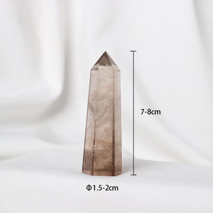 PIERRE VENDUE SEULE,7-8cm--Tour de cristal naturel, Quartz fumé, prisme ...