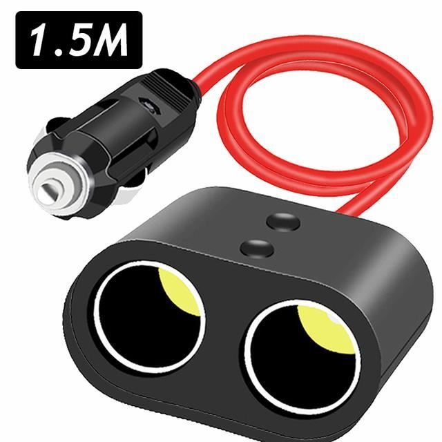 Allume-cigare de voiture,1.5 Meter--Allume cigare universel 2 voies ...