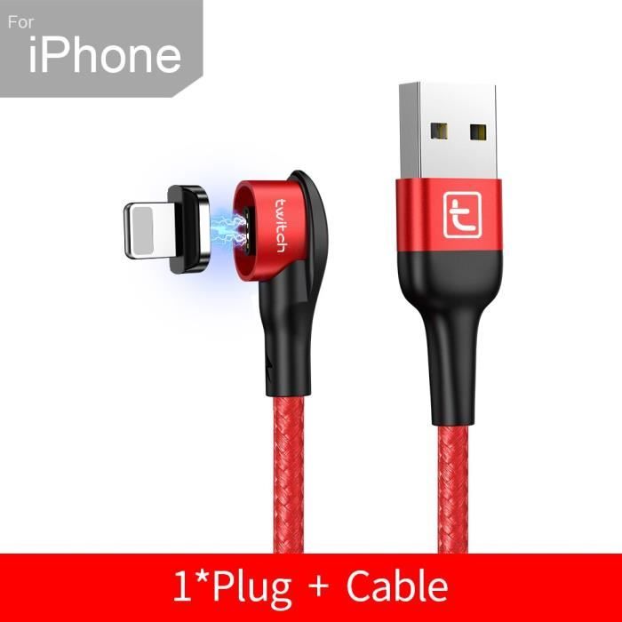 Red IOS Cable-2m -Câble 3 en 1 USB de type C micro,à charge rapide ...