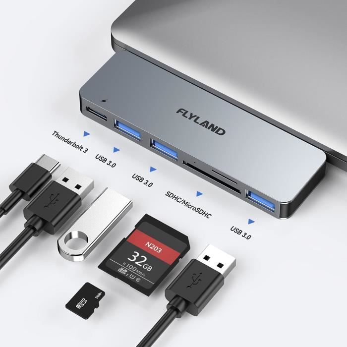 Hub USB C, Adaptateur MacBook Pro-Air M1 avec Thunderbolt 3 (Transfert ...