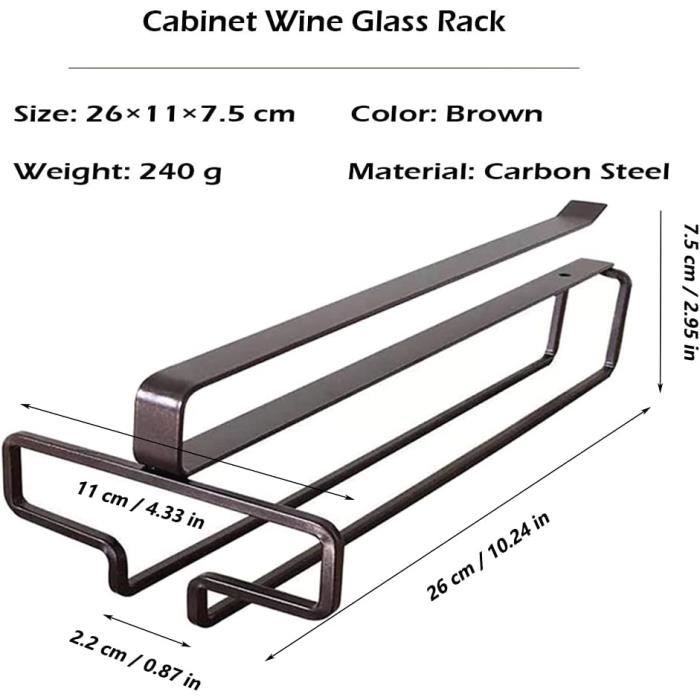 2 Pièces Porte Verres À Vin, Porte Verre Suspendu, Supports À Verres À Pied, Rangement Verre ...