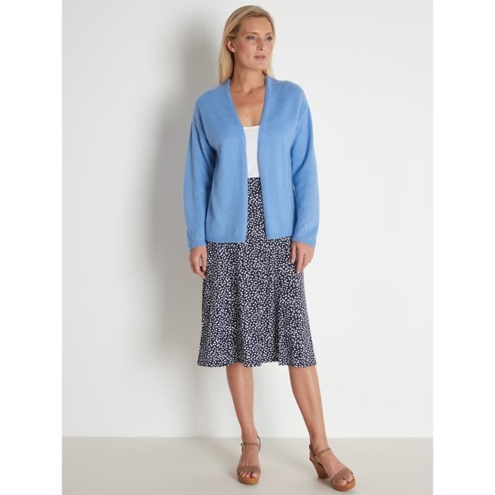 Gilet ouvert avec laine et alpaga Bleu Bleu - Cdiscount Prêt-à-Porter