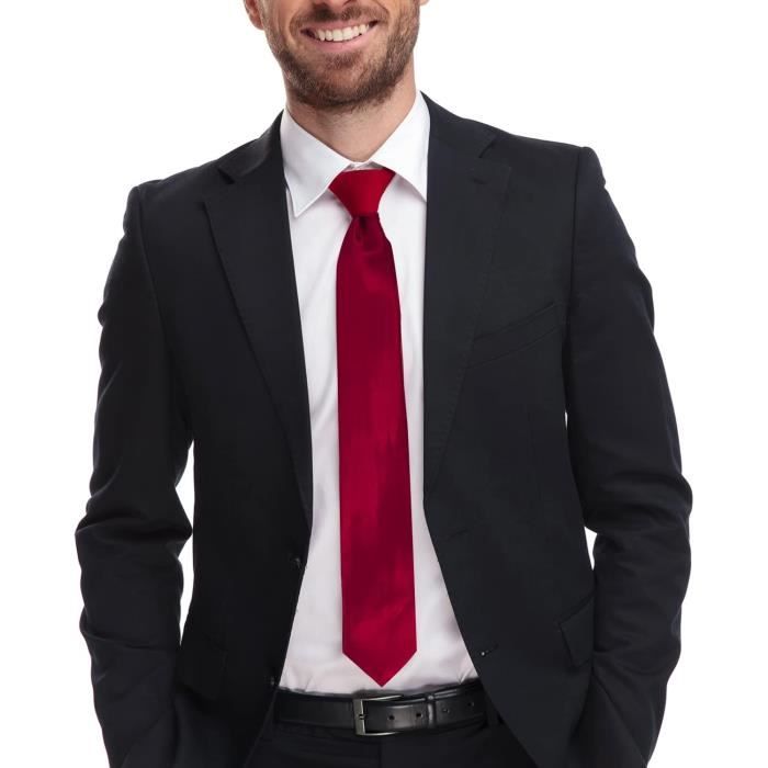 Y7Csld Cravate Rouge Unie Pour Homme Cravate Classique Pour Fête ...