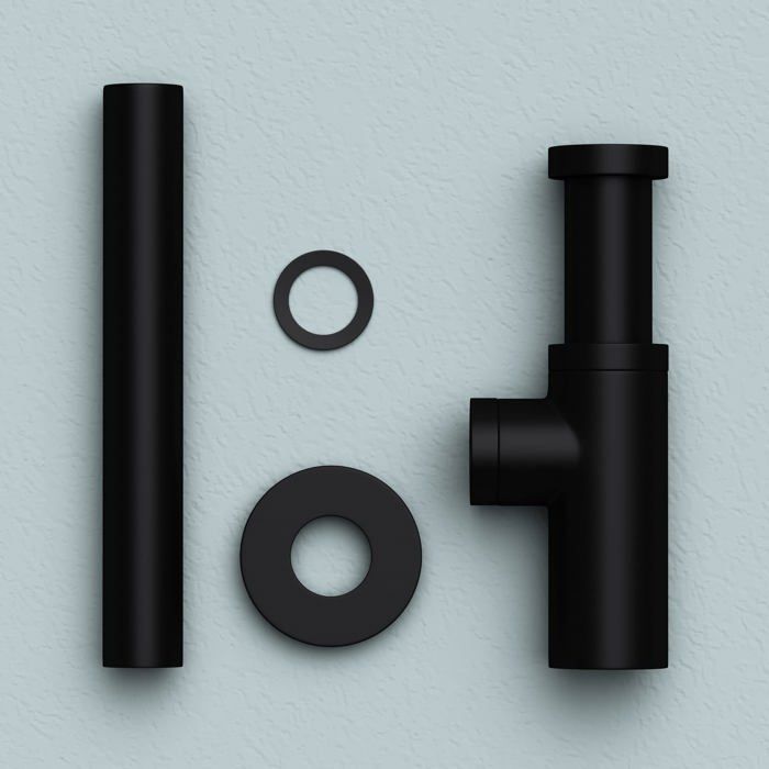 Siphon de lavabo design noir en laiton SO GOOD S05B - Norme DIN - Plage ...
