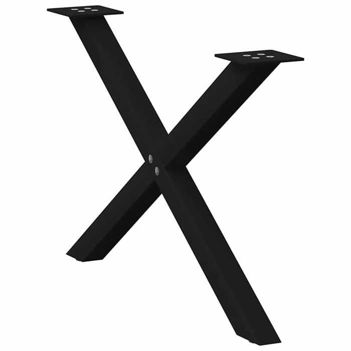 VidaXL Pieds de table basse en forme de X, 2 pièces, noir, 70 x (42-43 ...