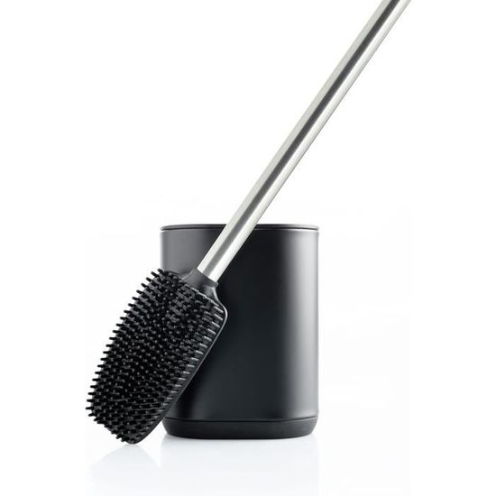 Brosse à WC en Silicone avec Support pour Brosse à WC et Long Manche en Acier Inoxydable ...