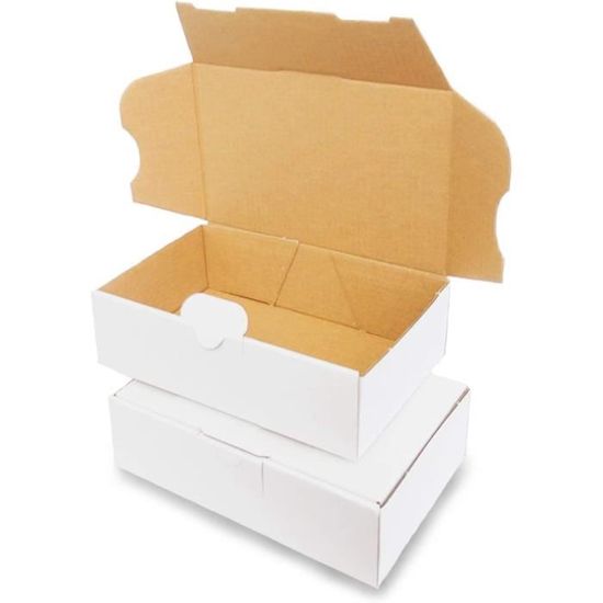 Maxibrief MB-1 Lot de 100 cartons d'expédition pliables Blanc 160 x 110 ...